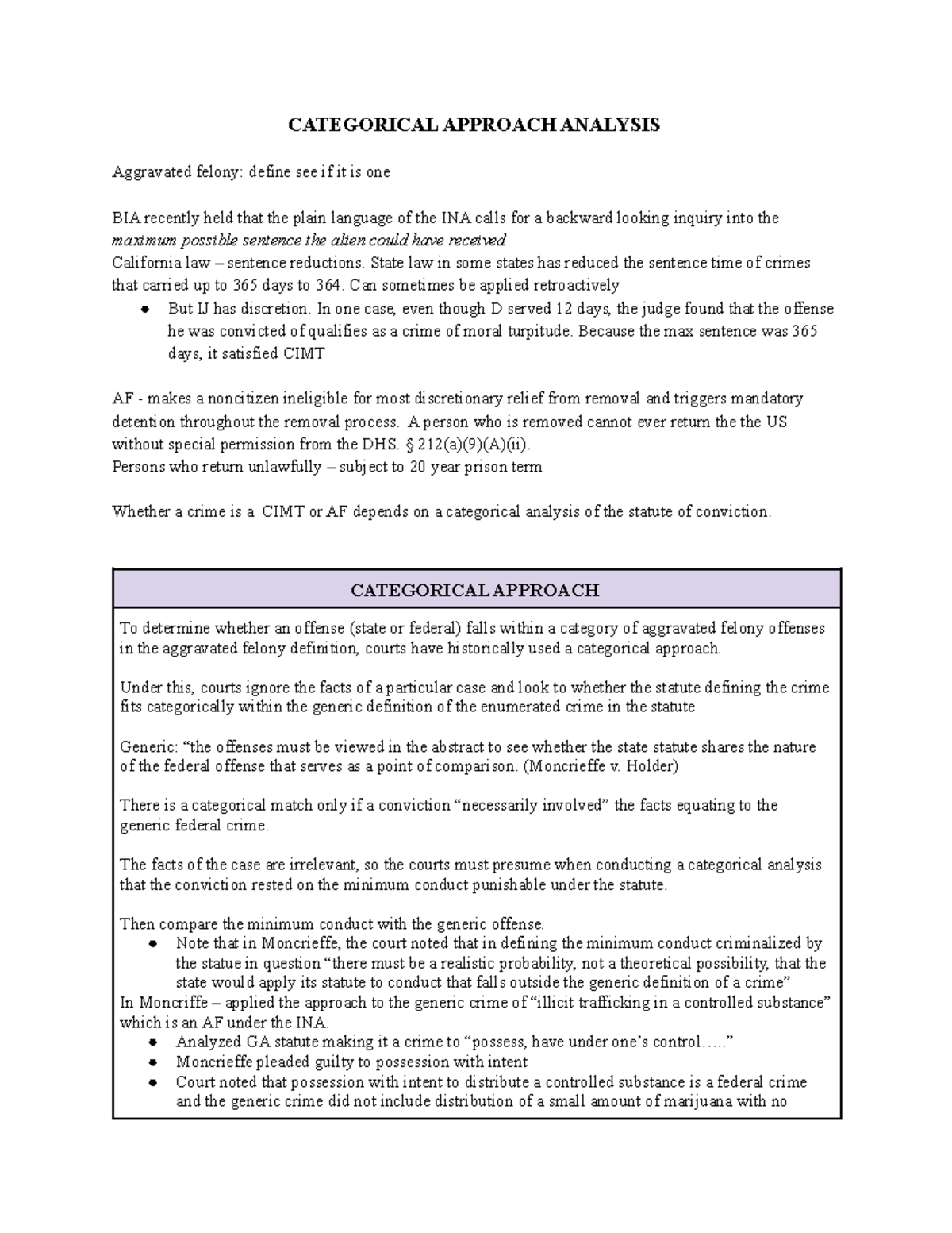 Categorical Approach- how to - CATEGORICAL APPROACH ANALYSIS Aggravated ...