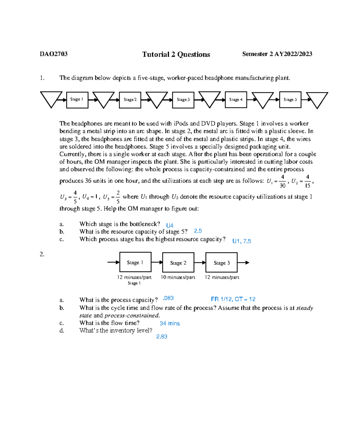 Tutorial 2 Questions - DAO2703 Tutorial 2 Questions Semester 2 AY 2022 /202 3 The diagram below ...