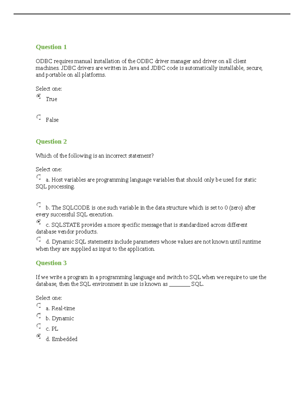 ODBC requires - JDBC drivers are written in Java and JDBC code is ...