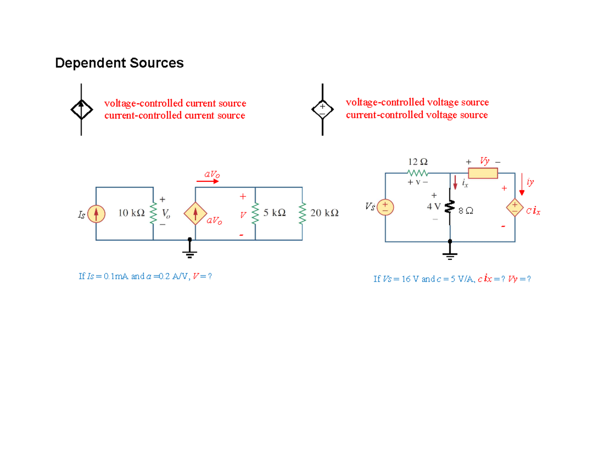 Slides-2 - Lecture Notes - Dependent Sources +_ IS aVo voltage ...