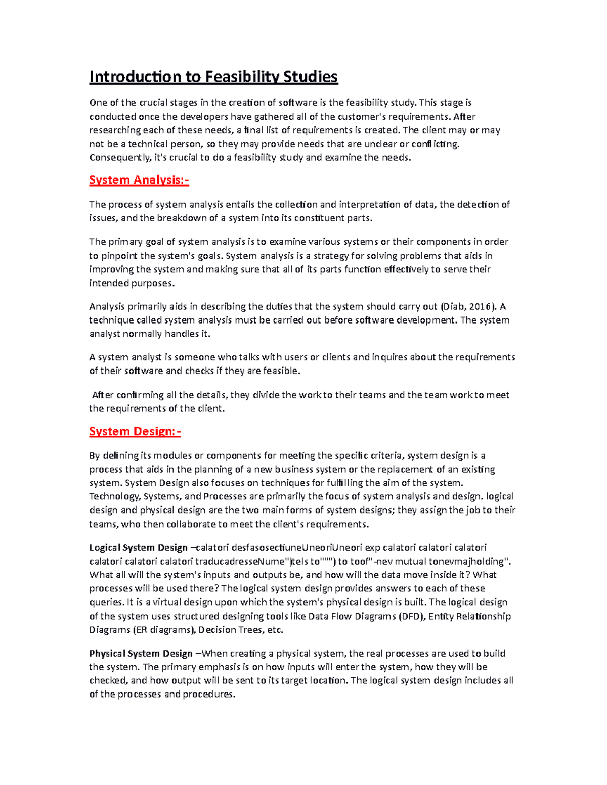 Introduction to Feasibility Studies - This stage is conducted once the ...