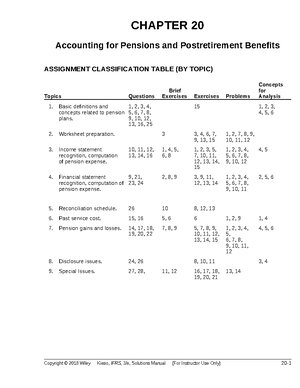 Ch21 - solutions - CHAPTER 21 Accounting for Leases ASSIGNMENT CLASSIFICATION TABLE (BY TOPIC ...