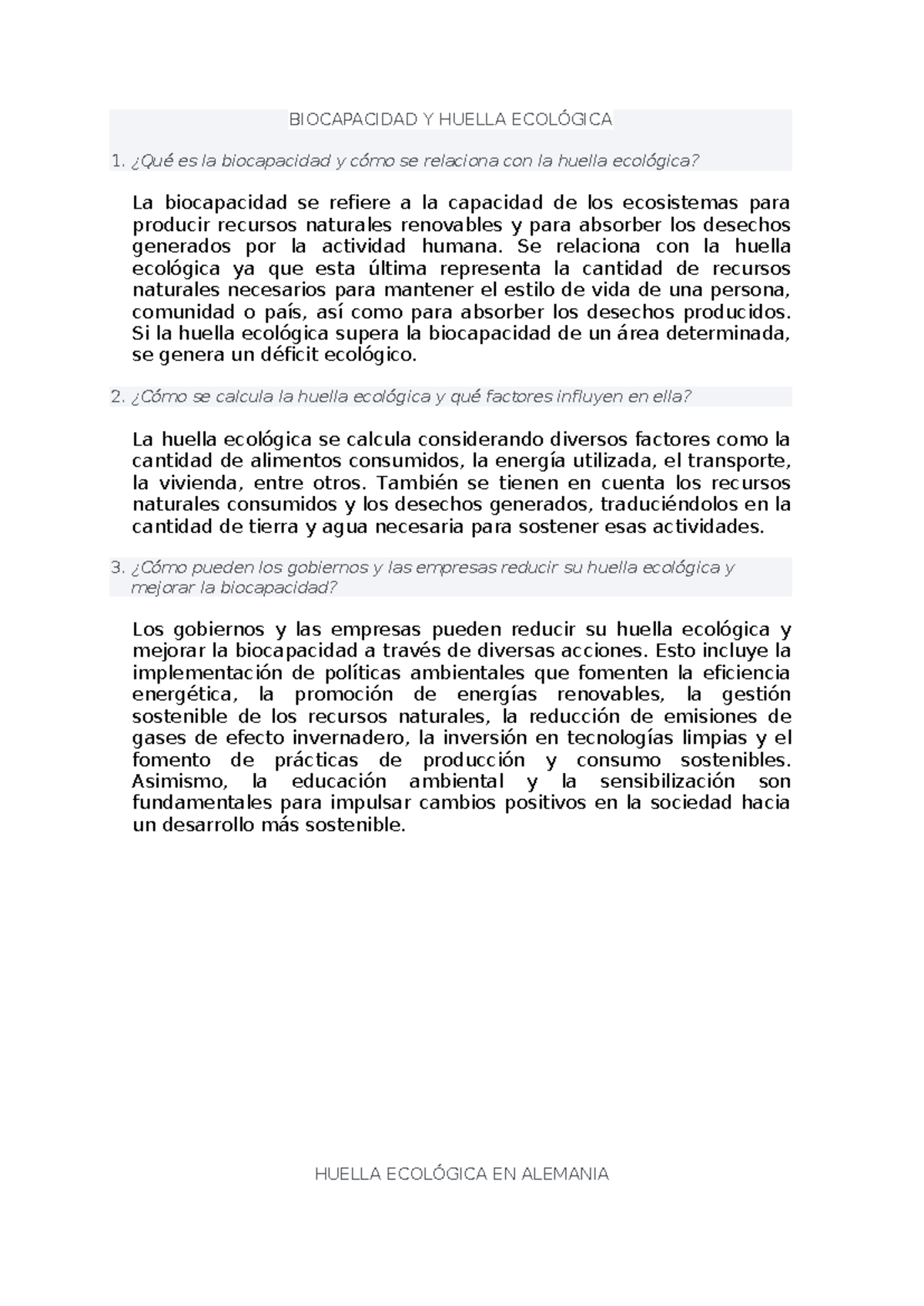 Biocapacidad Y Huella Ecológica - BIOCAPACIDAD Y HUELLA ECOLÓGICA 1 ...