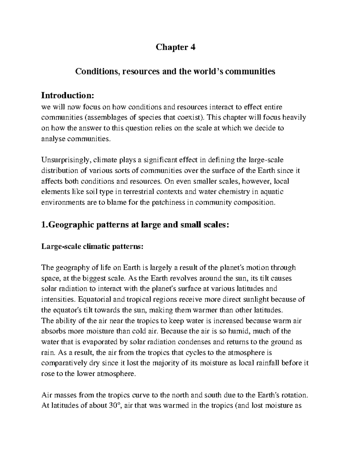 Ecology 28 - Chapter 4 Conditions, resources and the world’s ...