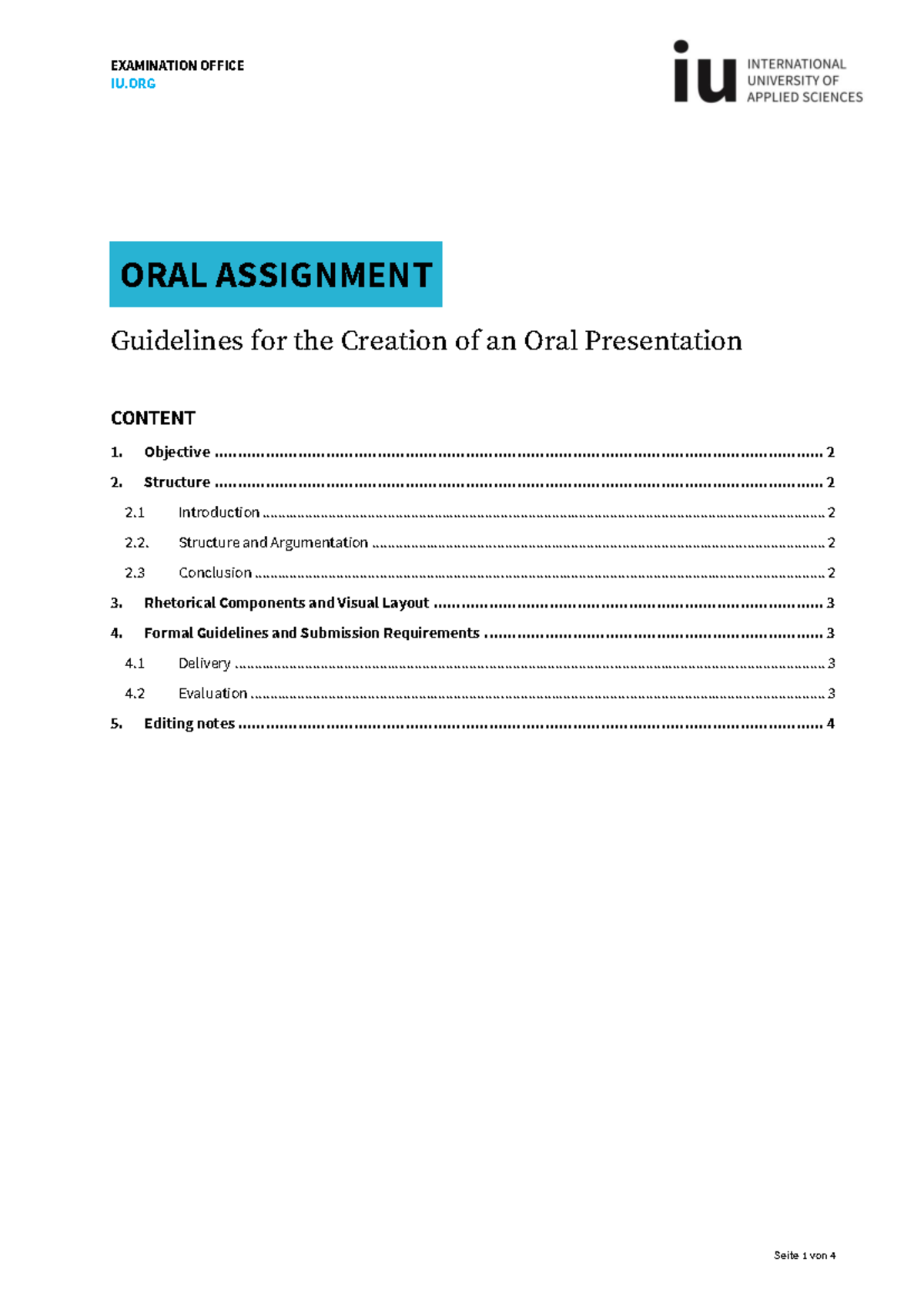 Guidelines Oral%20Assignment - IU ORAL ASSIGNMENT Guidelines for the ...