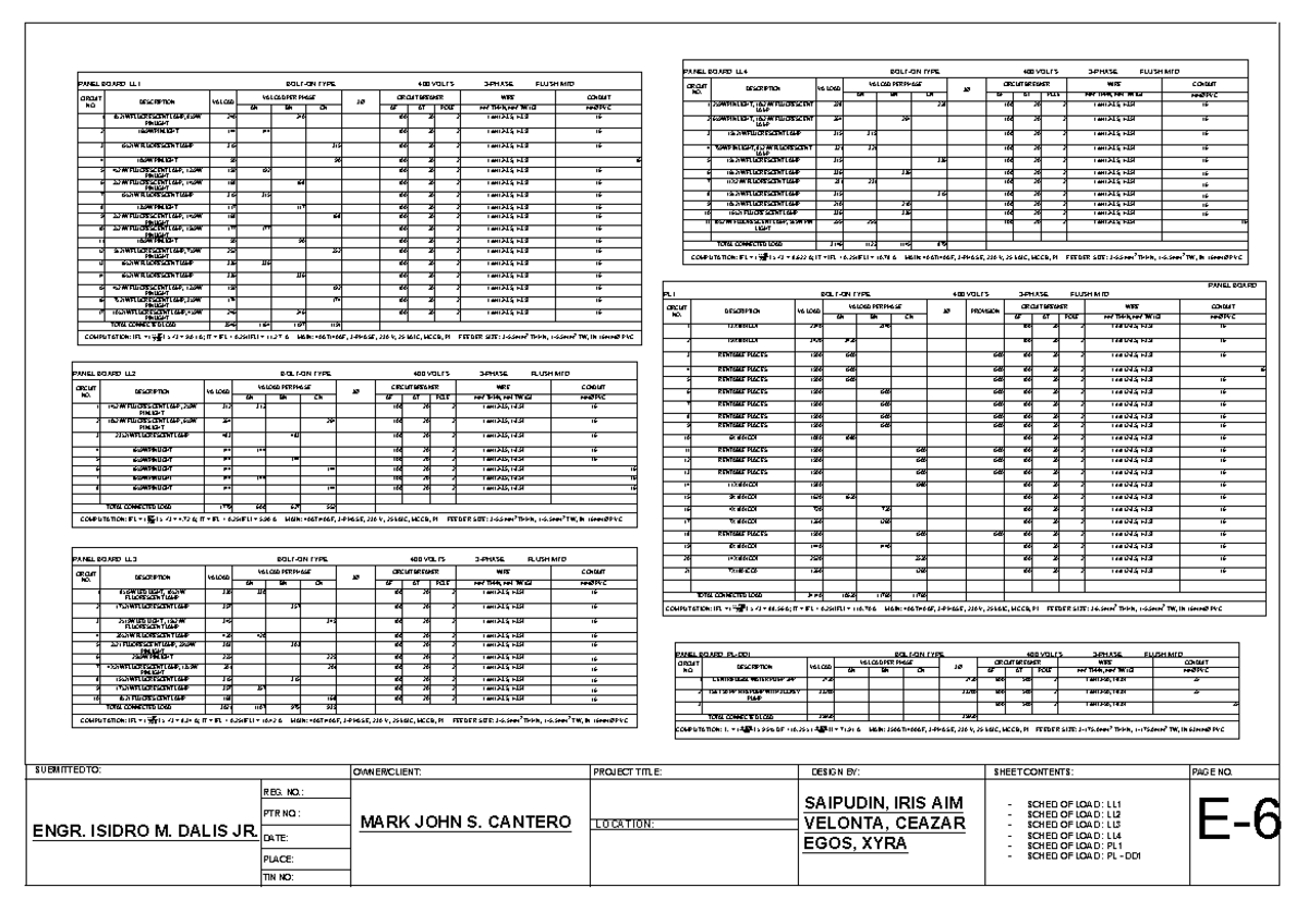 Commercial Design (MALL) - Final-Model(E-6) - PANEL BOARD: LL1 BOLT-ON ...