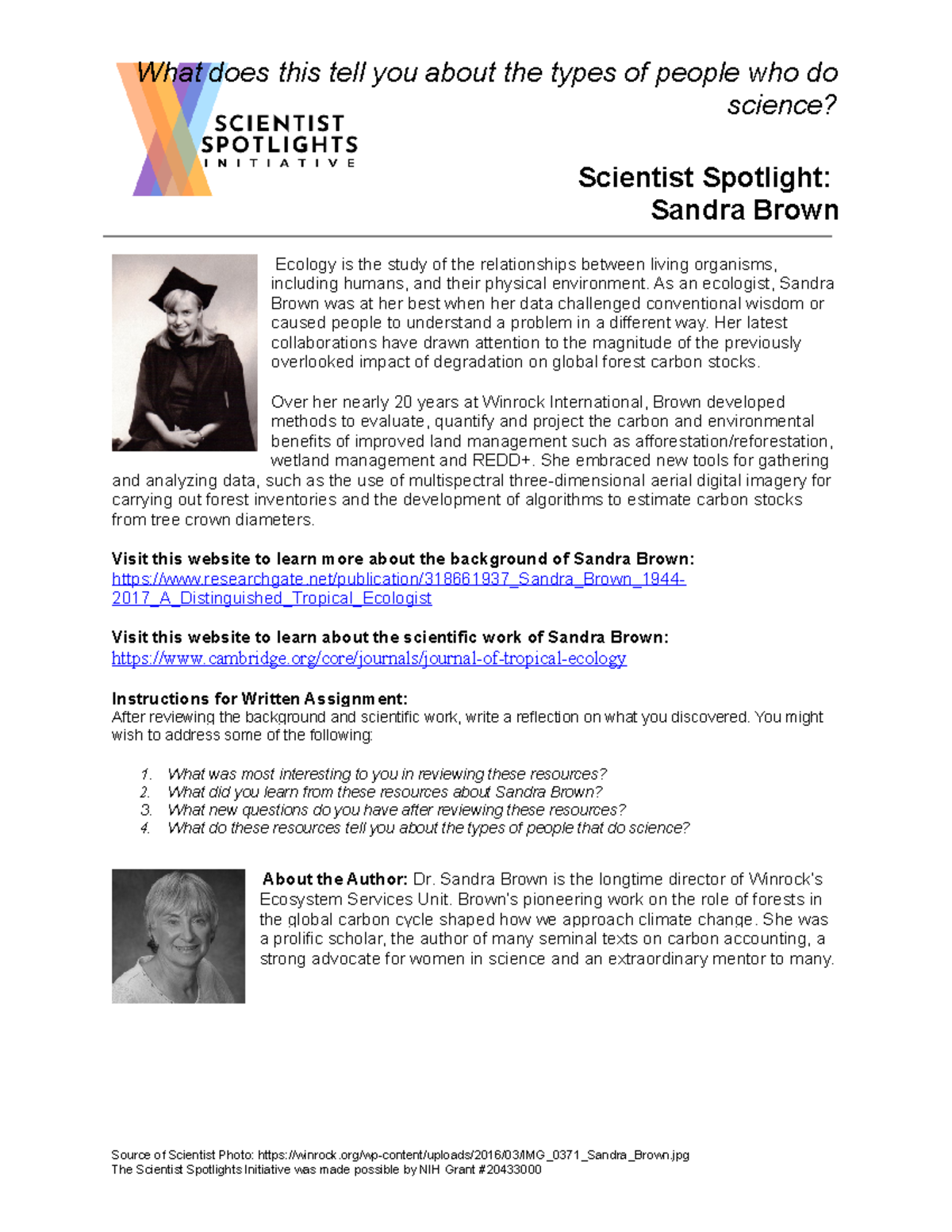 Scientist Spotlight 5 - This is an active-learning class that ...
