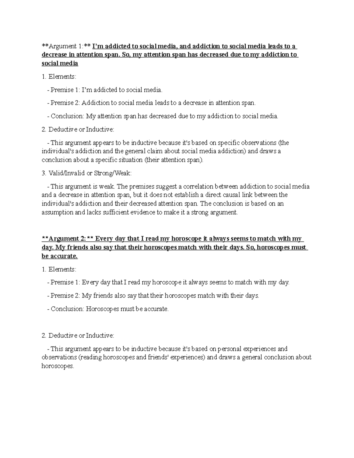 Social Media Addiction and Attention Span Analysis - Argument 1: I’m ...