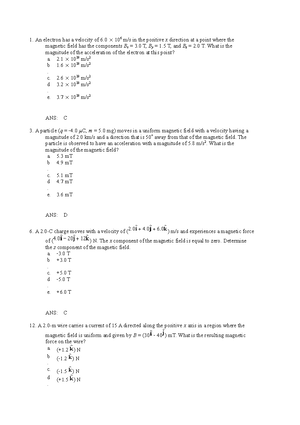 NYB sample final winter 2021 (Only answers) - ####### PHYSICS NYB ...