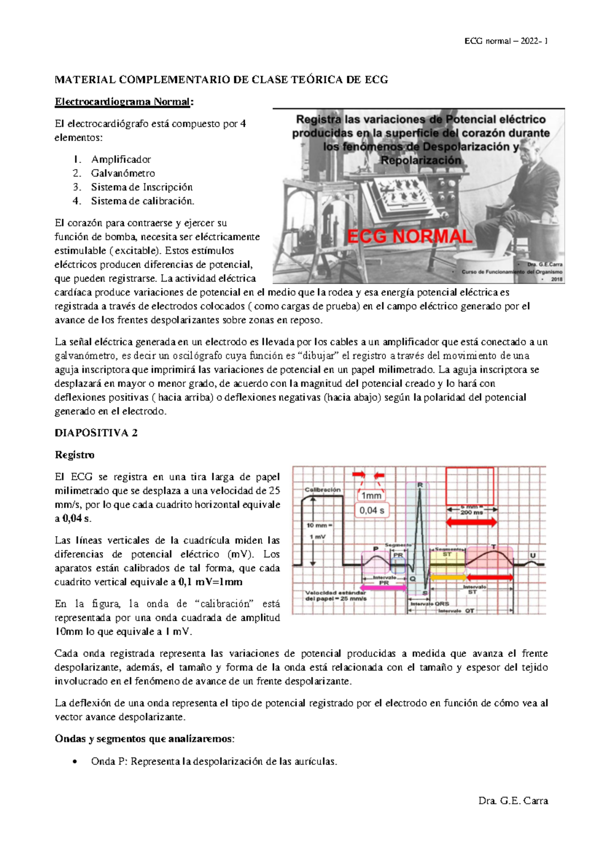 36 Electrocardiograma normal material complementario - MATERIAL COMPLEMENTARIO DE CLASE TEÓRICA ...