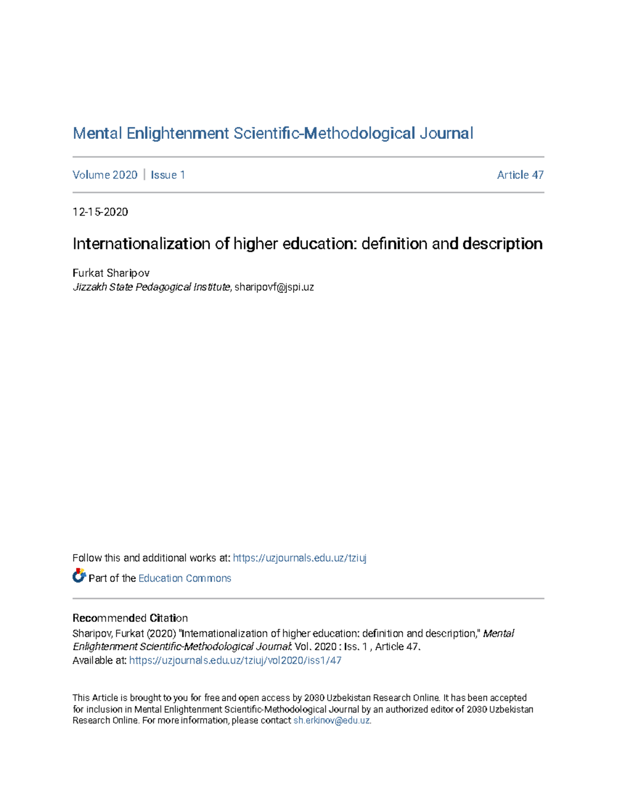 Internationalization of higher education definition and descript - edu ...