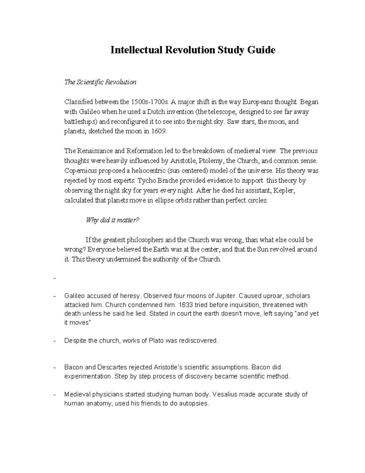 Intellectual Revolution and Global Impact - Intellectual Revolution ...