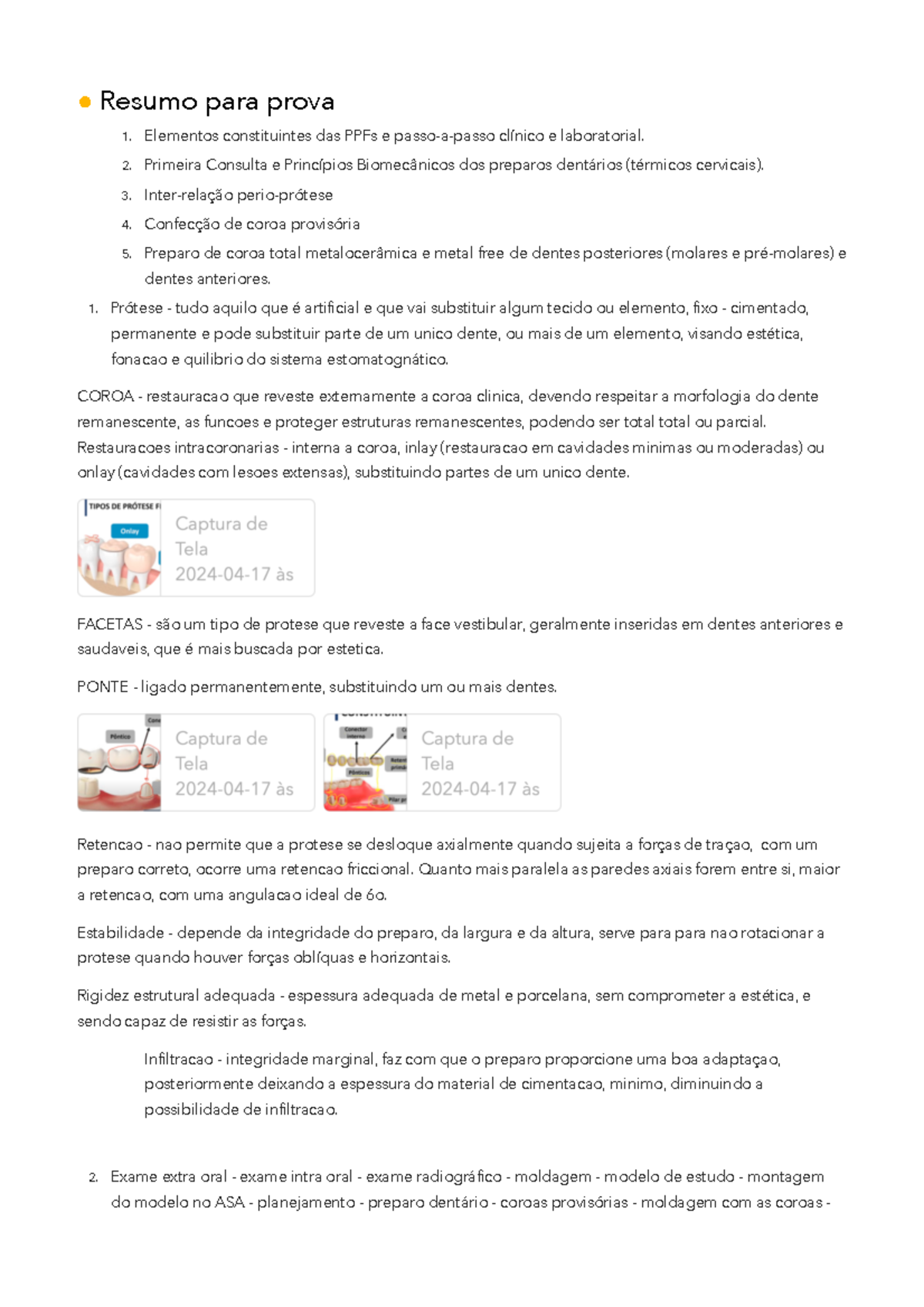 Ppf resumo - Resumo para prova 1. Elementos constituintes das PPFs e ...