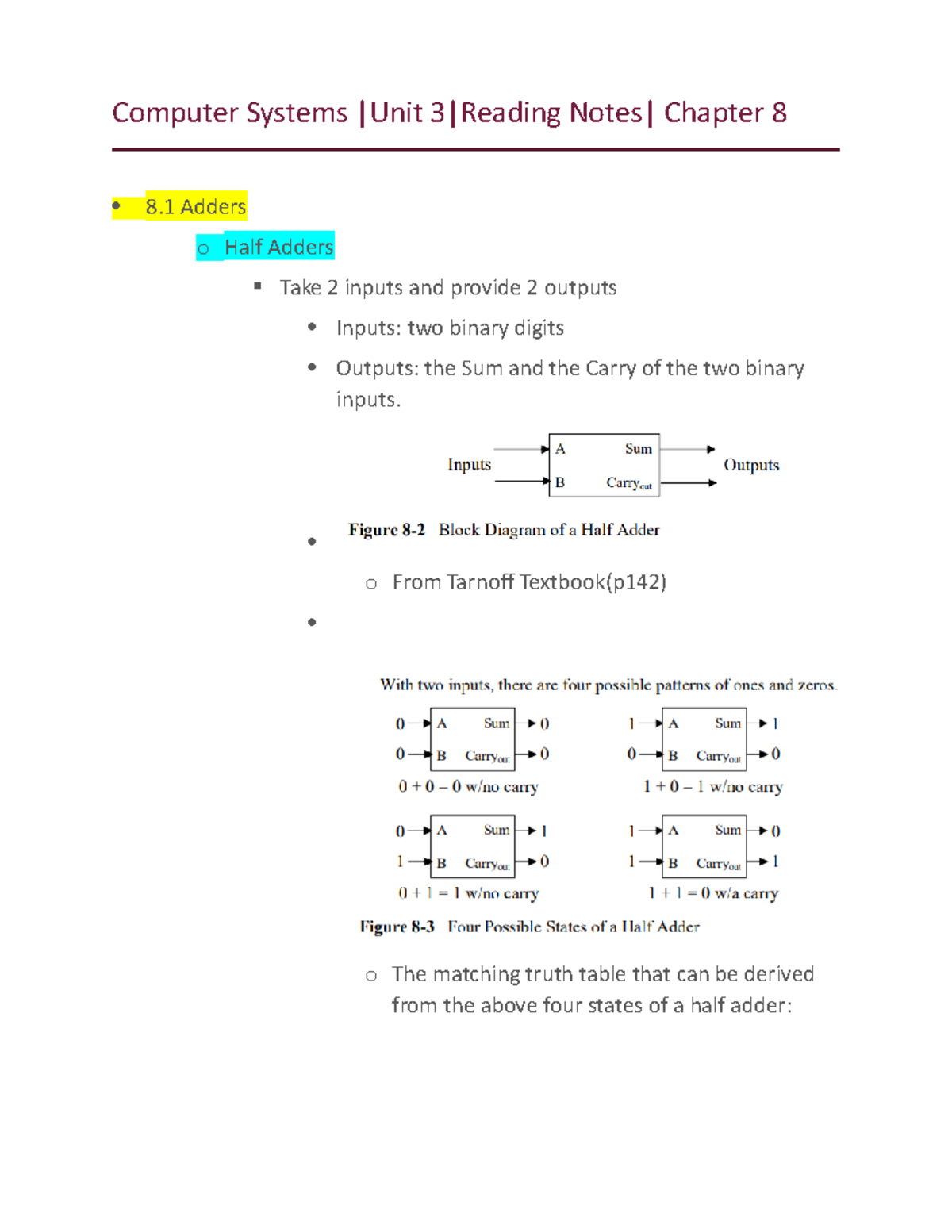Notes- Chapter 8 Reading Notes - Computer Systems |Unit 3|Reading Notes ...