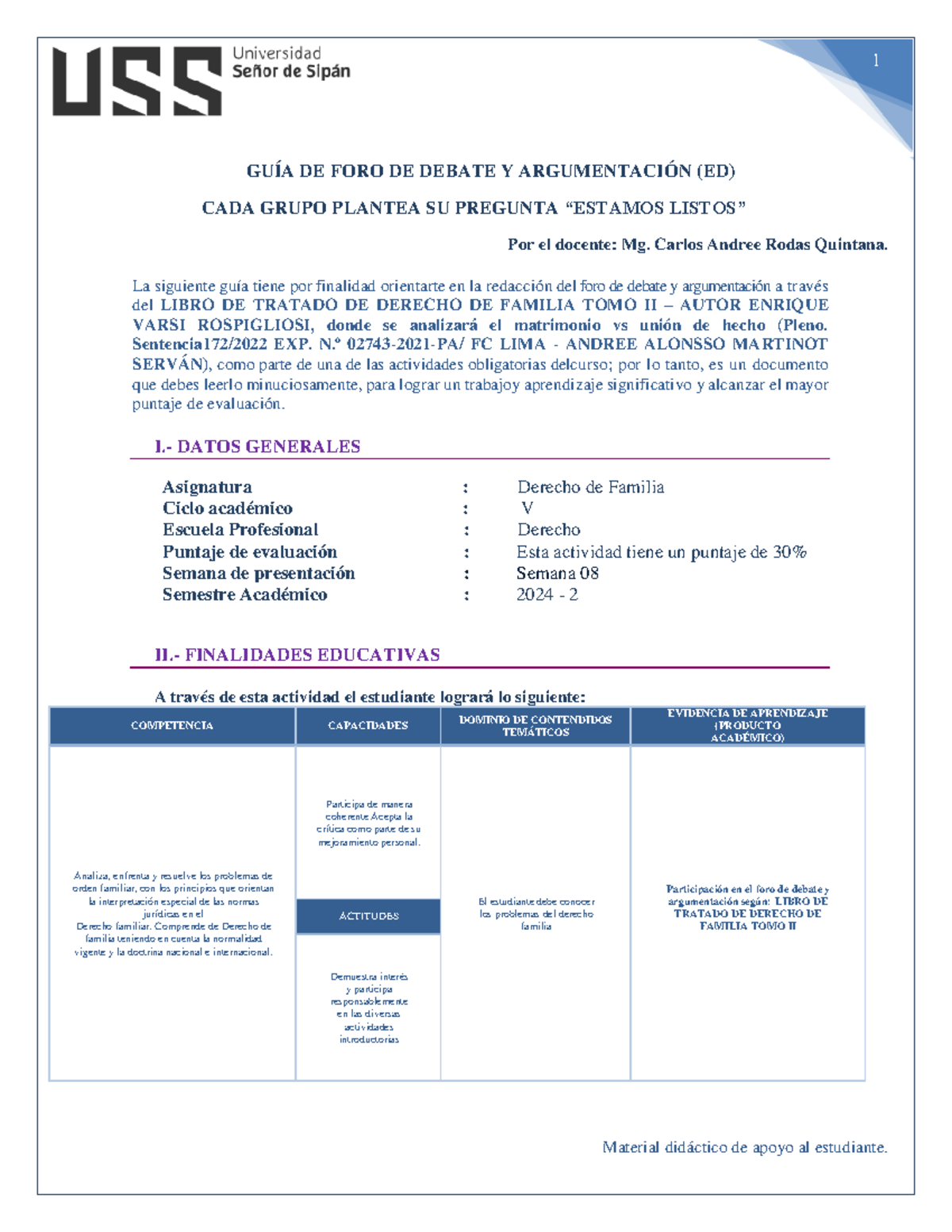 GUÍA Producto DE FORO DE Debate Y Argumentación - ED - GUÍA DE FORO DE ...