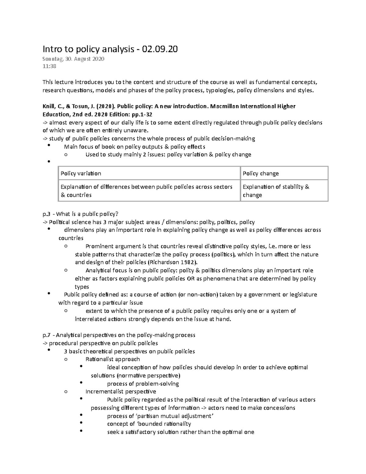 Applied Policy Analysis (readings) - Intro to policy analysis - 02 ...