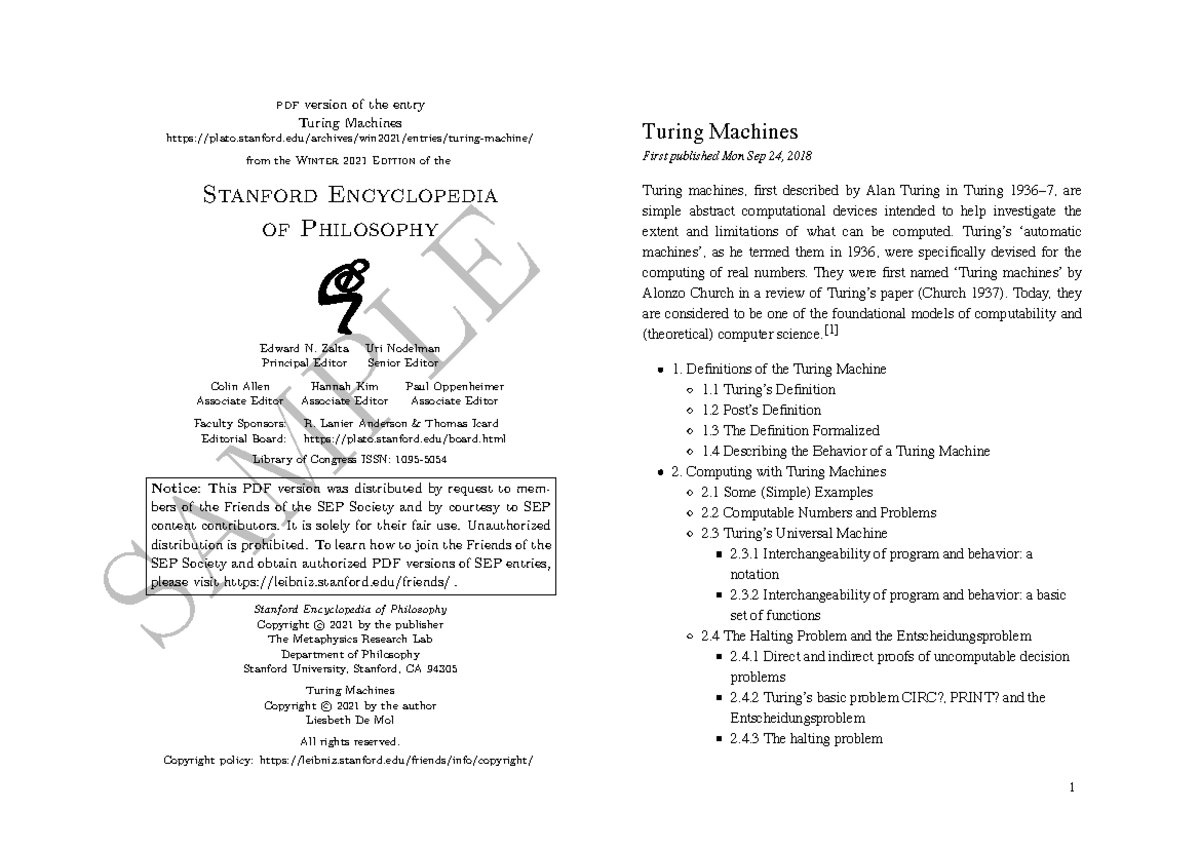Turing-machine-sample a4 - SAMPLE pdf version of the entry Turing ...