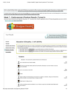 D028 Shadow Health Focus ABD PAIN Esther PARK Subjective - Subjective ...