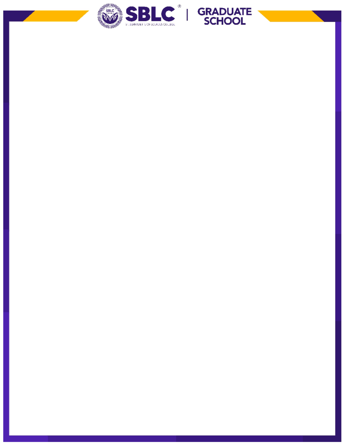 SBLC GS Sample Document Template - Nursing - R SBLC 2003 SBLC GRADUATE ...