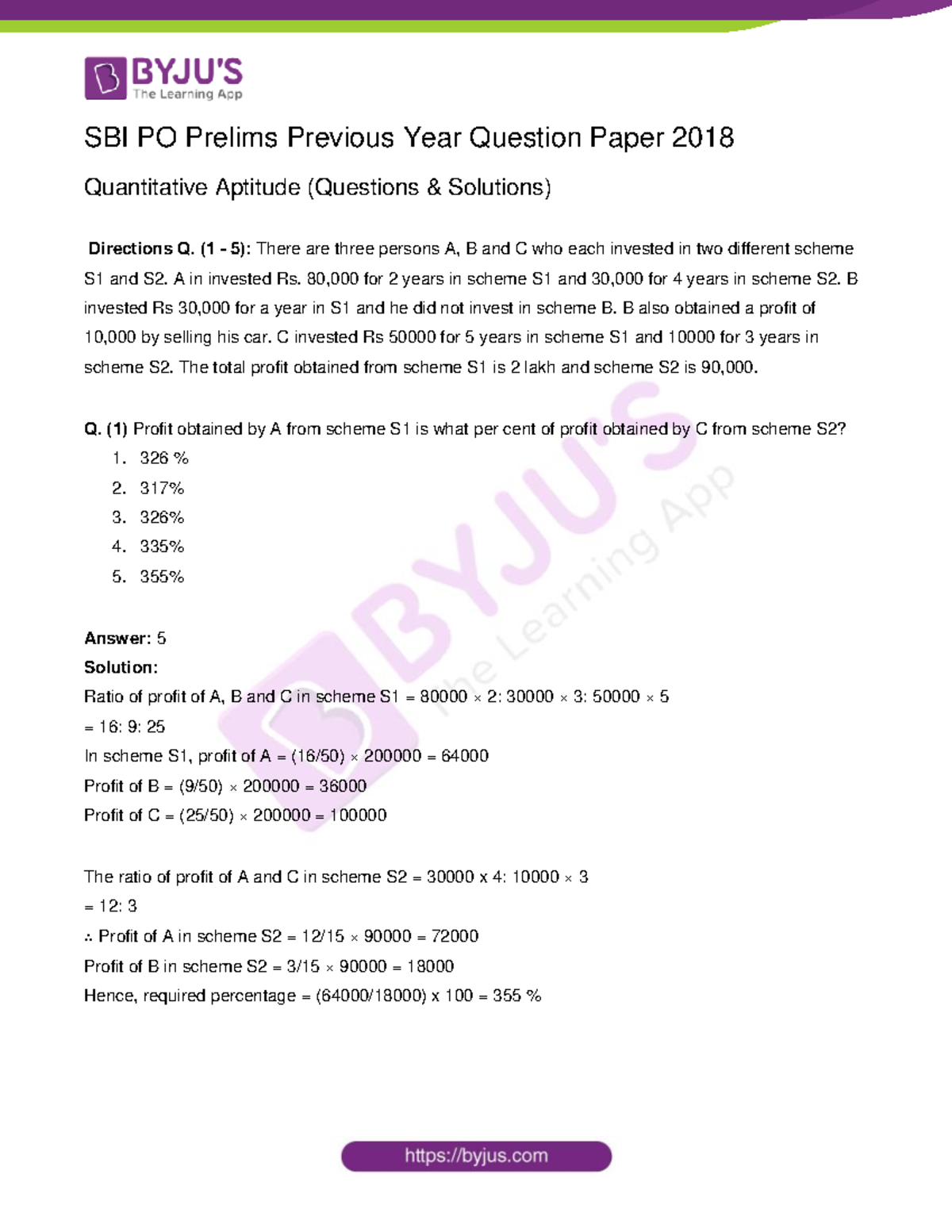 QA-2018-SBI-PO-Prelims-Previous-Year-Question-Paper- SBI PO Prelims ...