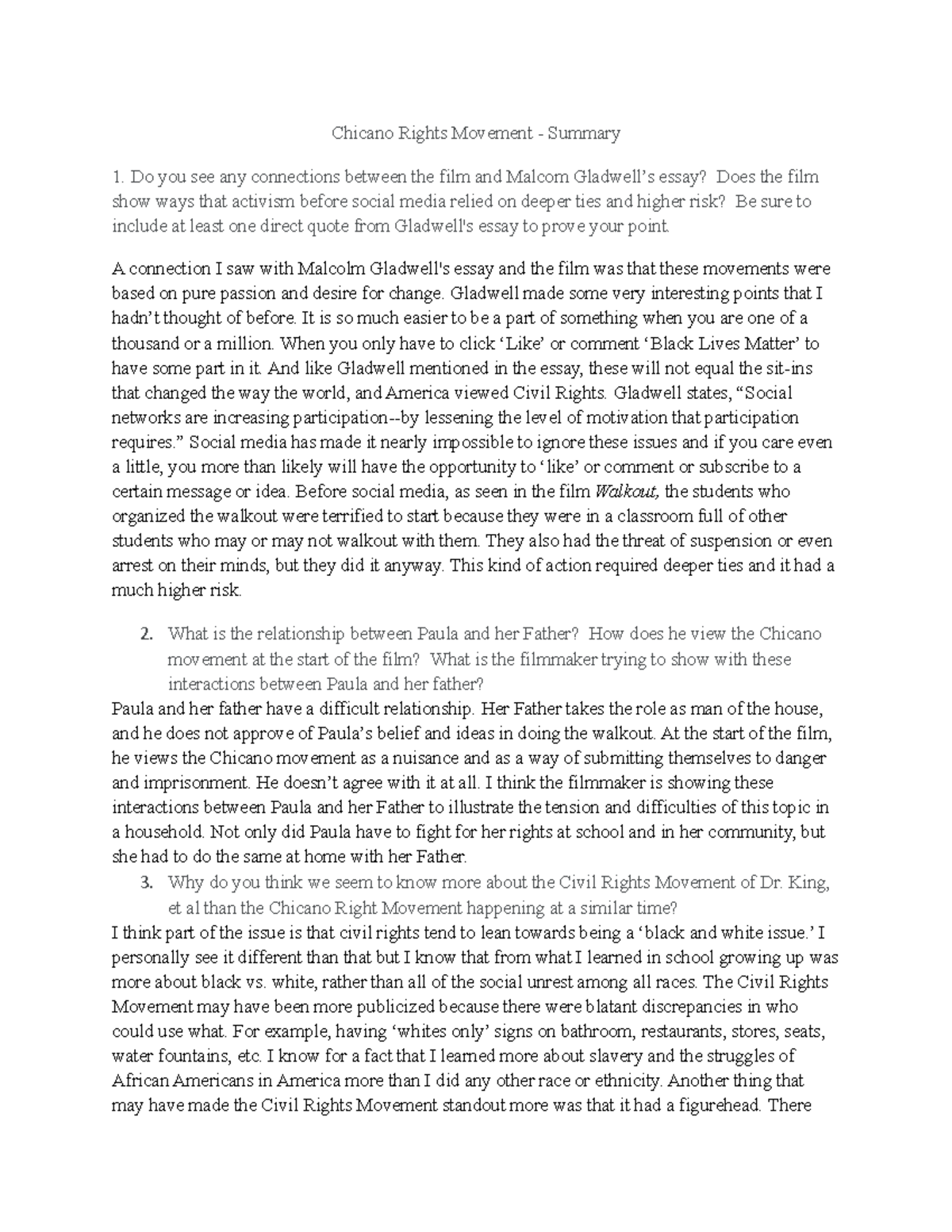 Chicano Rights Movement Discussion - Chicano Rights Movement - Summary ...