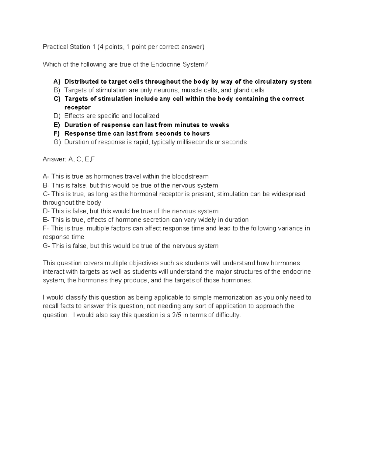 Practical Questions - Practical Station 1 (4 points, 1 point per ...