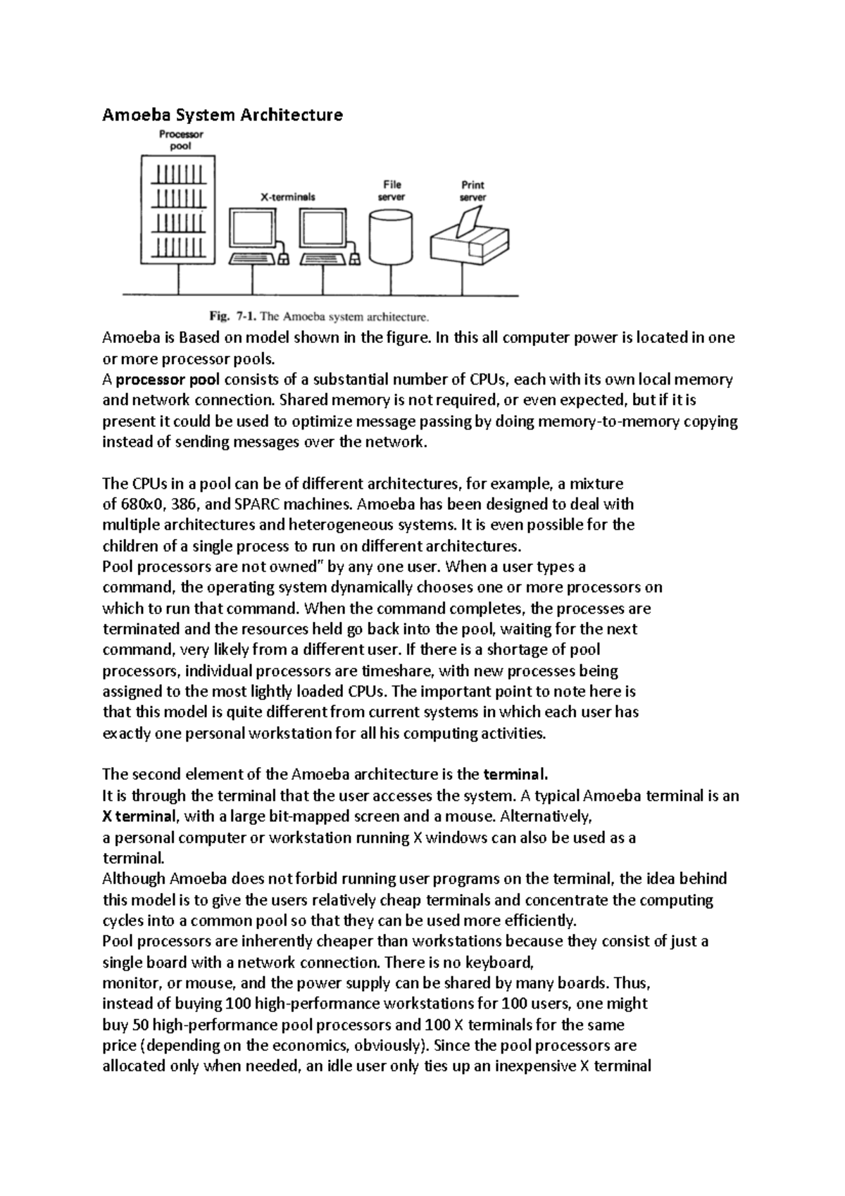 Amoeba System Architecture - Amoeba System Architecture Amoeba is Based ...