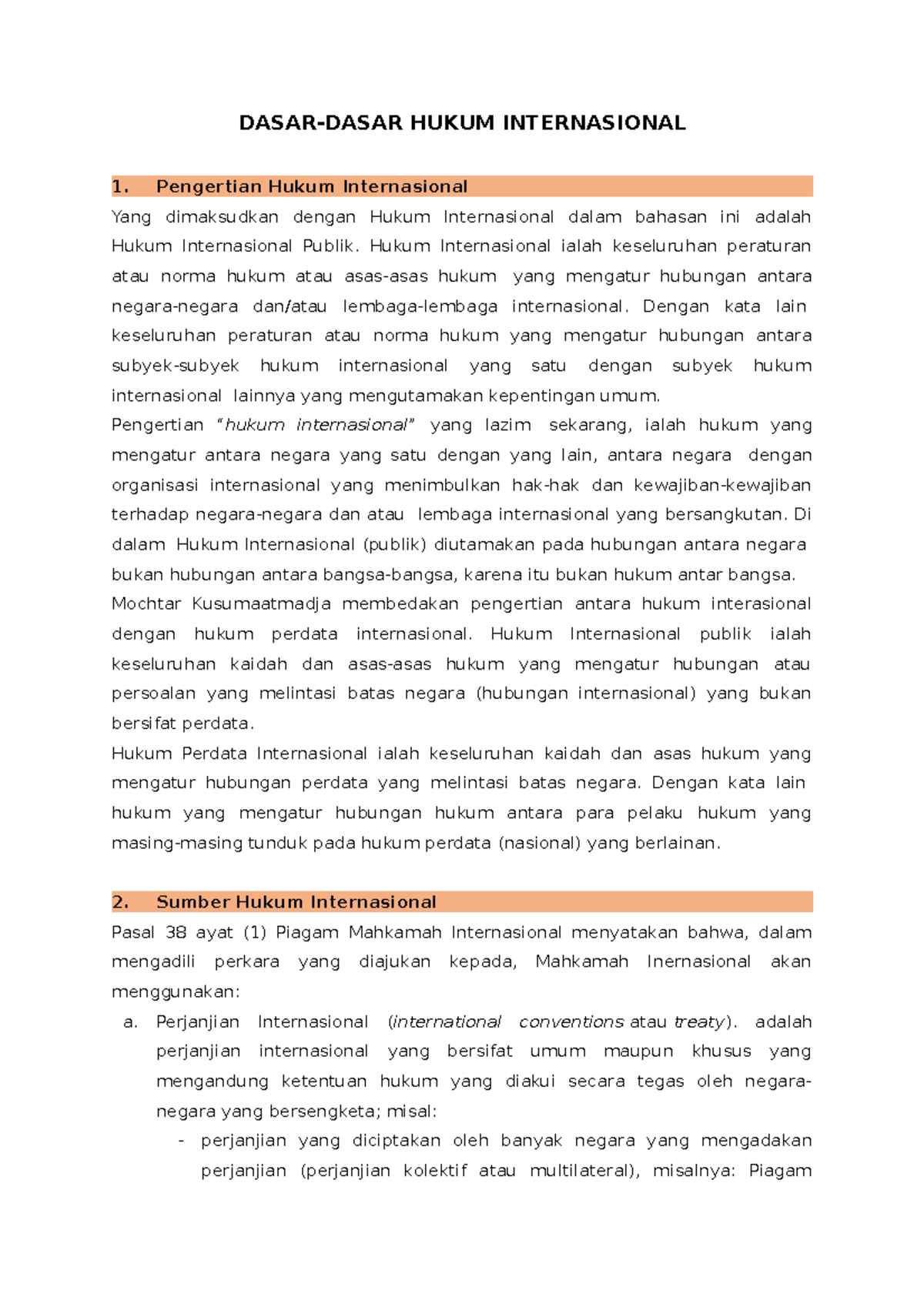 Materi Hukum Internasional - DASAR-DASAR HUKUM INTERNASIONAL Pengertian ...