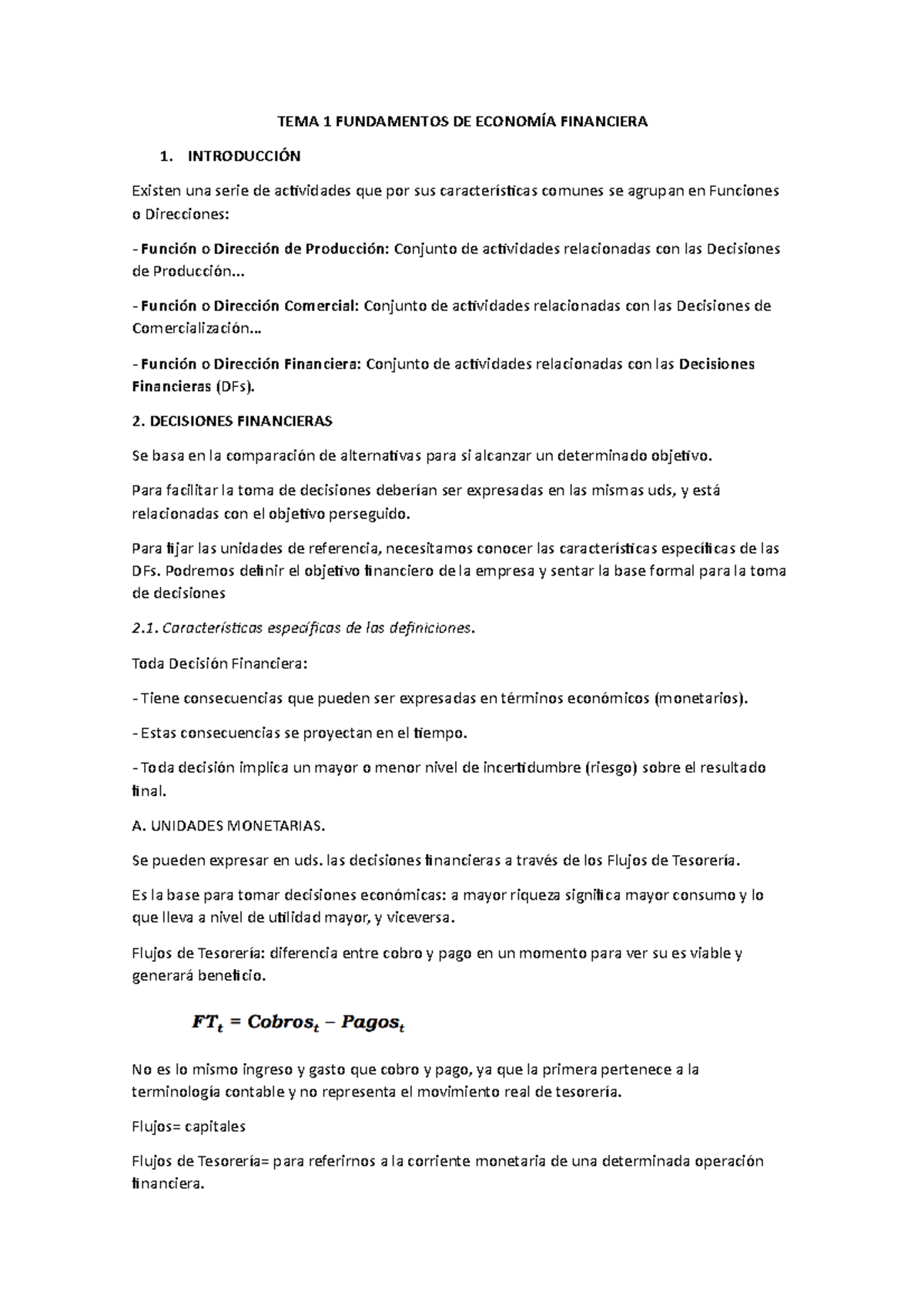 TEMA 1 Fundamentos DE Economía Financiera - TEMA 1 FUNDAMENTOS DE ...