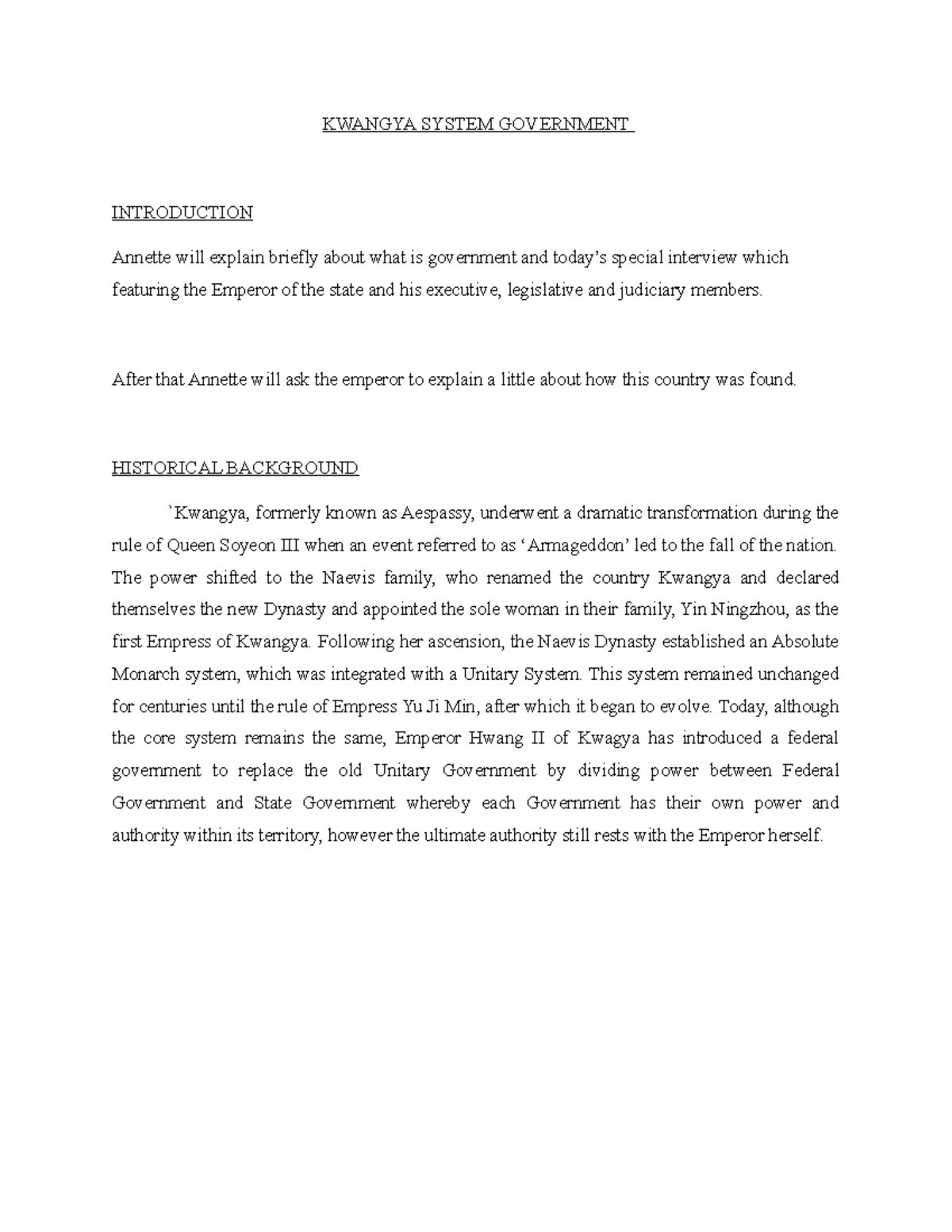 Kwangya System OF Government - KWANGYA SYSTEM GOVERNMENT INTRODUCTION ...