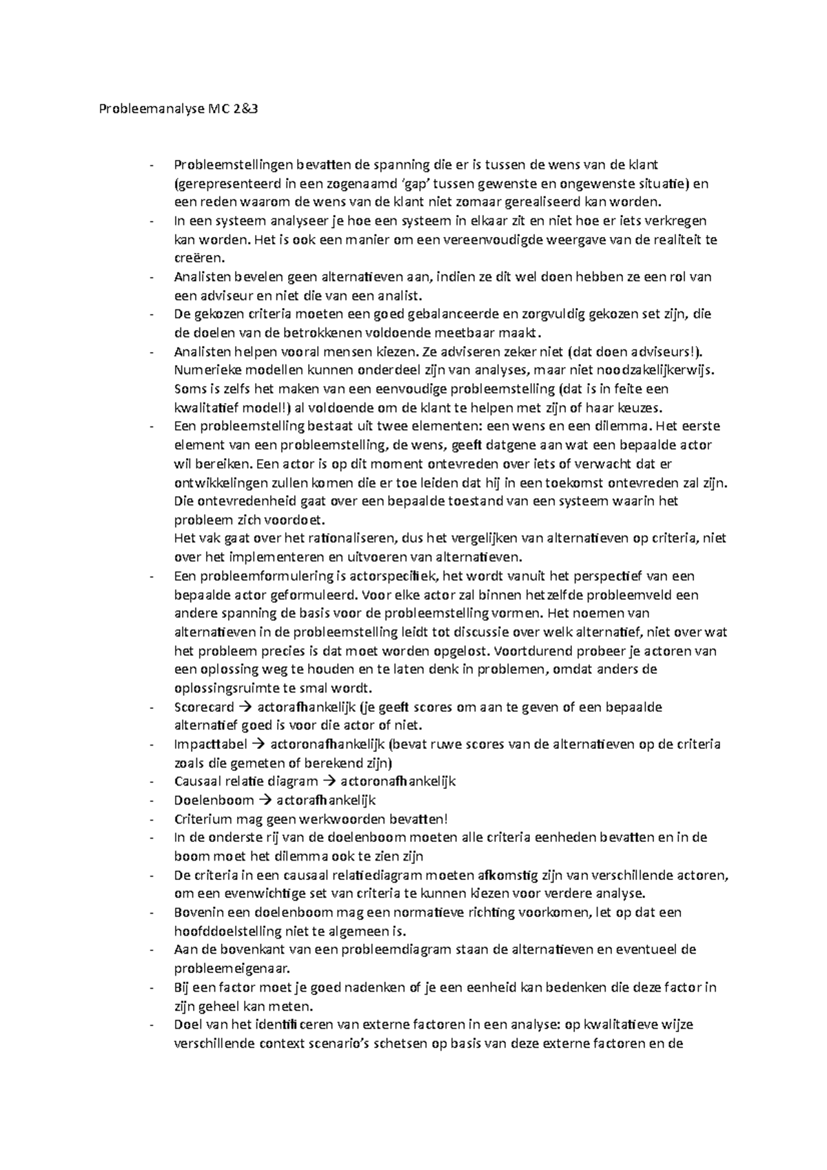 MC probleemanalyse - Antwoorden van tentamens - Probleemanalyse MC 2 ...