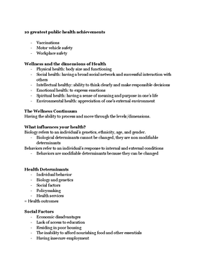 Personal Health and Wellness Ch. 1 Overview & Objectives - Overview: Ch ...