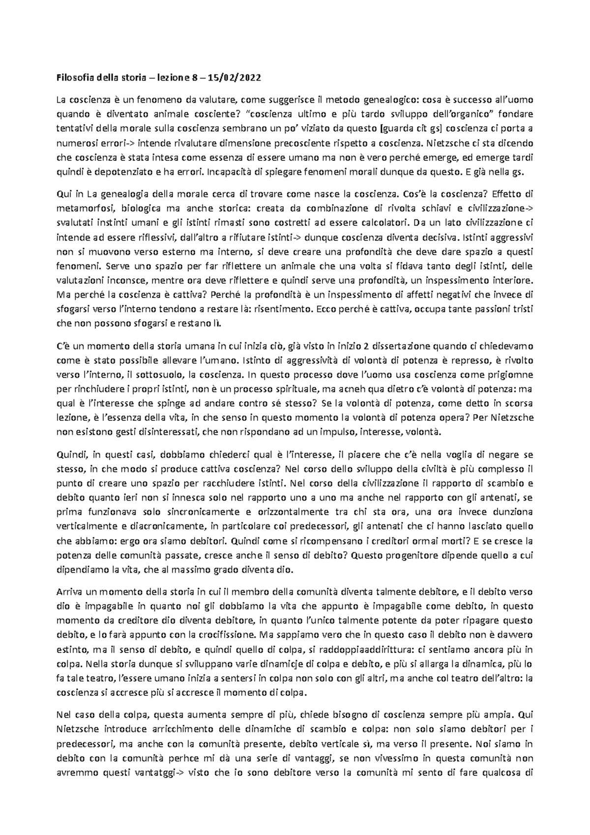 Lezione 8 - primo modulo corso di filosofia della storia santarelli ...