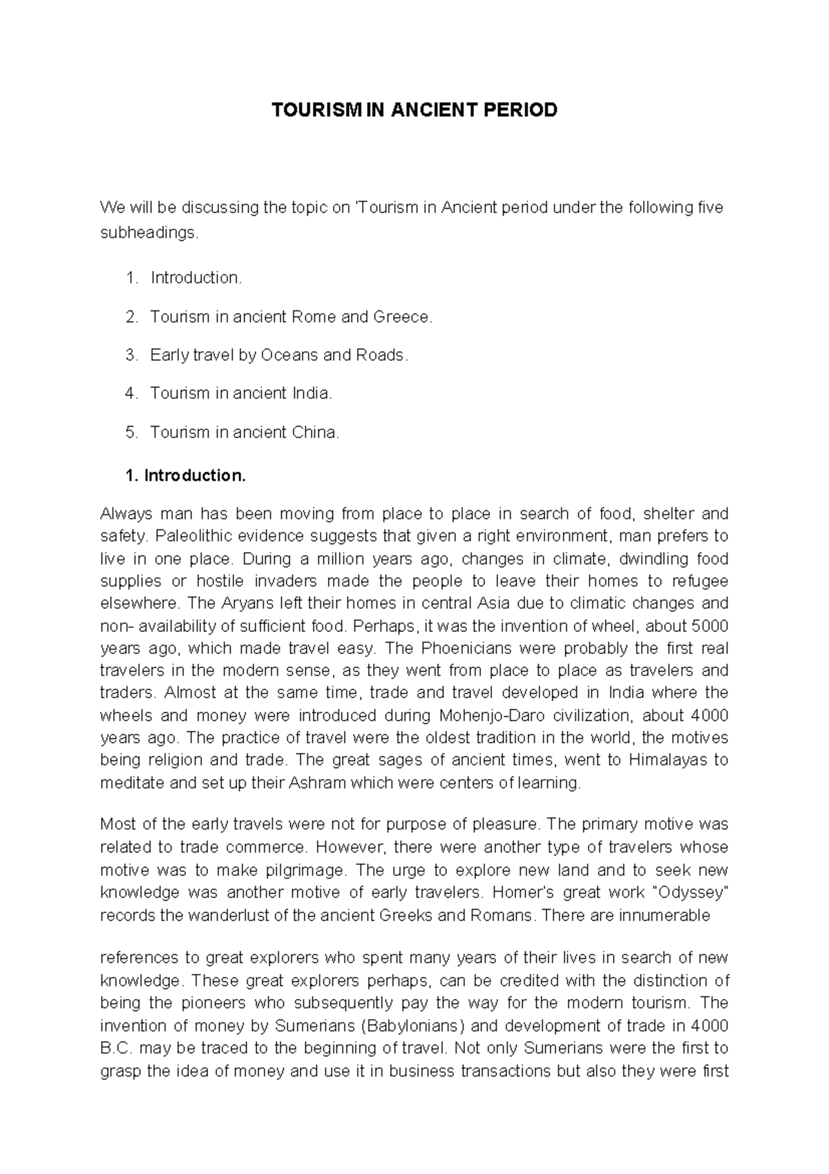 Tourism In Ancient Period - Introduction. Tourism in ancient Rome and ...