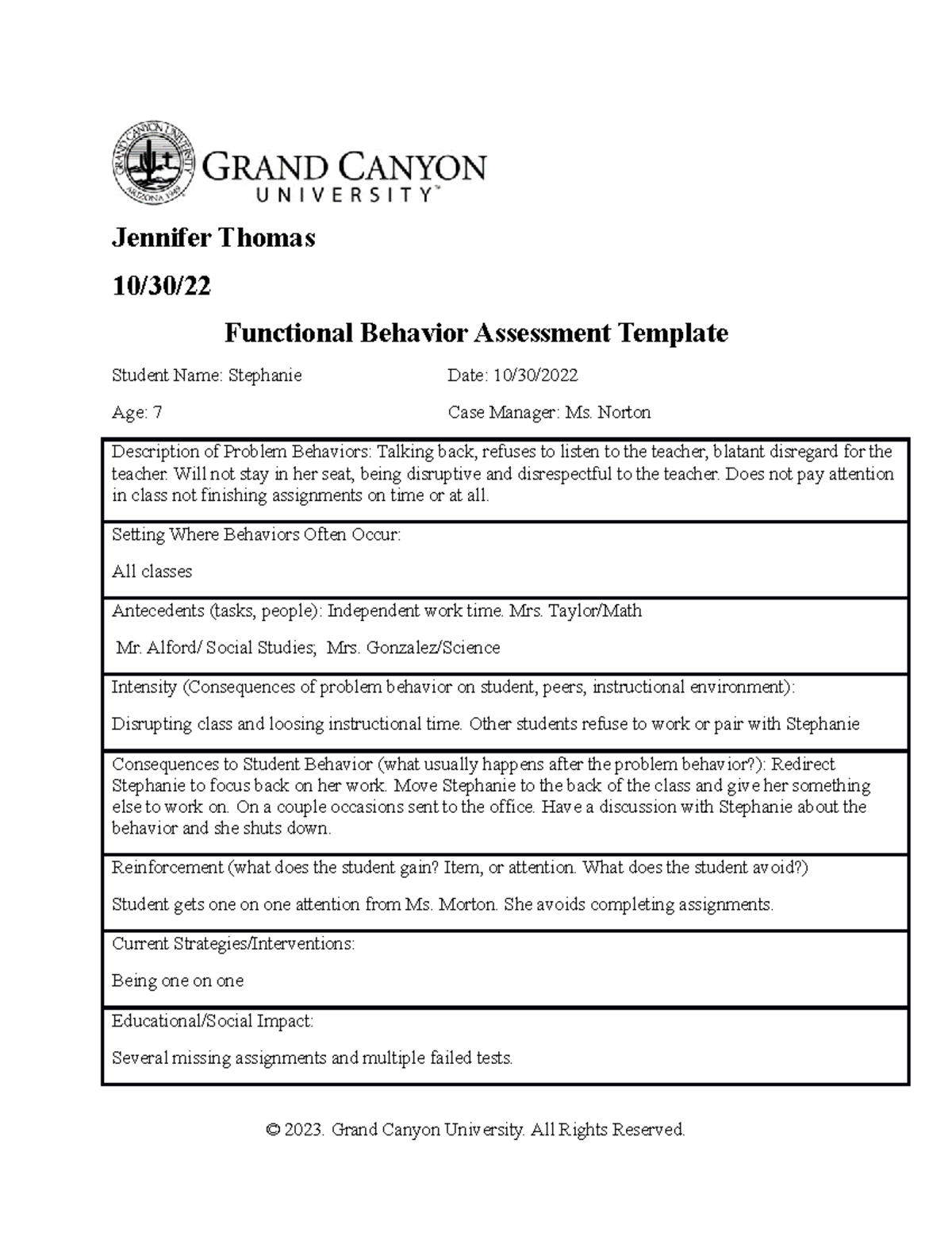 ECS-320-T6-Functional Behavior Assessment Template done - Jennifer ...