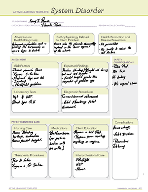 Preeclampsia - ATI template system disorder - ACTIVE LEARNING TEMPLATES ...