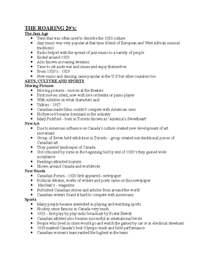 Canadian History - Grade: 10 - High School - Canada - Studocu