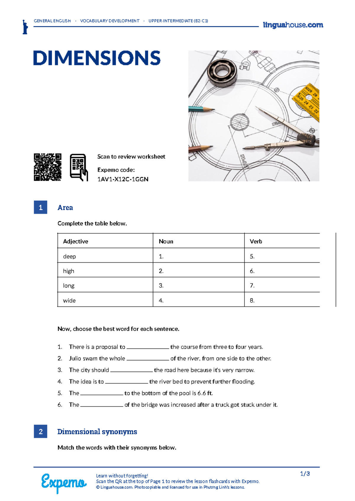 Dimensions american english teacher - GENERAL ENGLISH · VOCABULARY DEVELOPMENT · UPPER ...