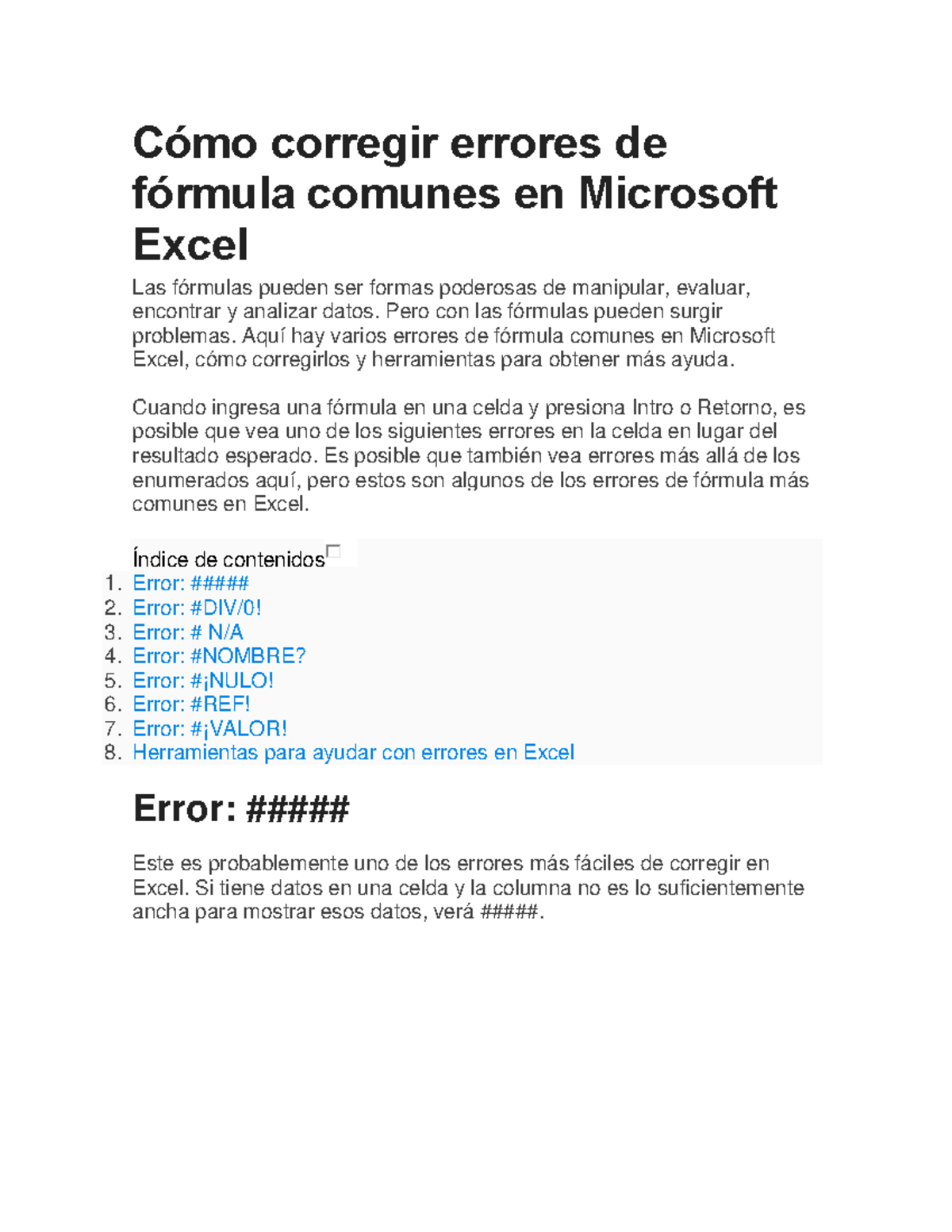 Cómo corregir errores de fórmula comunes en Microsoft Excel - Cómo ...