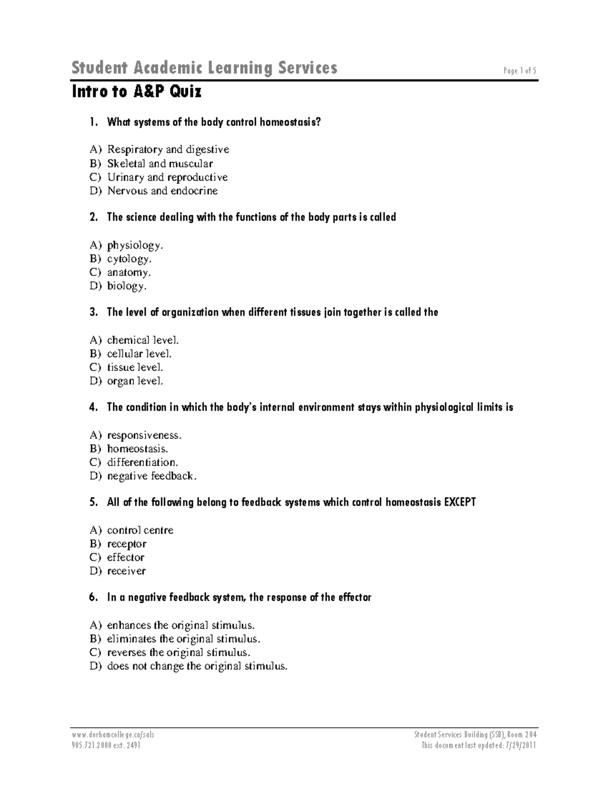 Intro to AP Qiuz - Study notes for our 1srt quiz - durhamcollege/sals ...