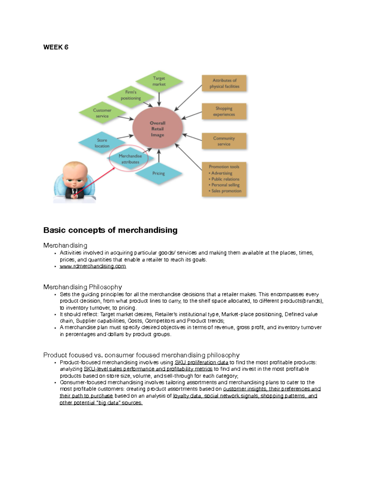 WEEK 6 -8 - Lecture notes 6-8 - WEEK 6 Basic concepts of merchandising ...