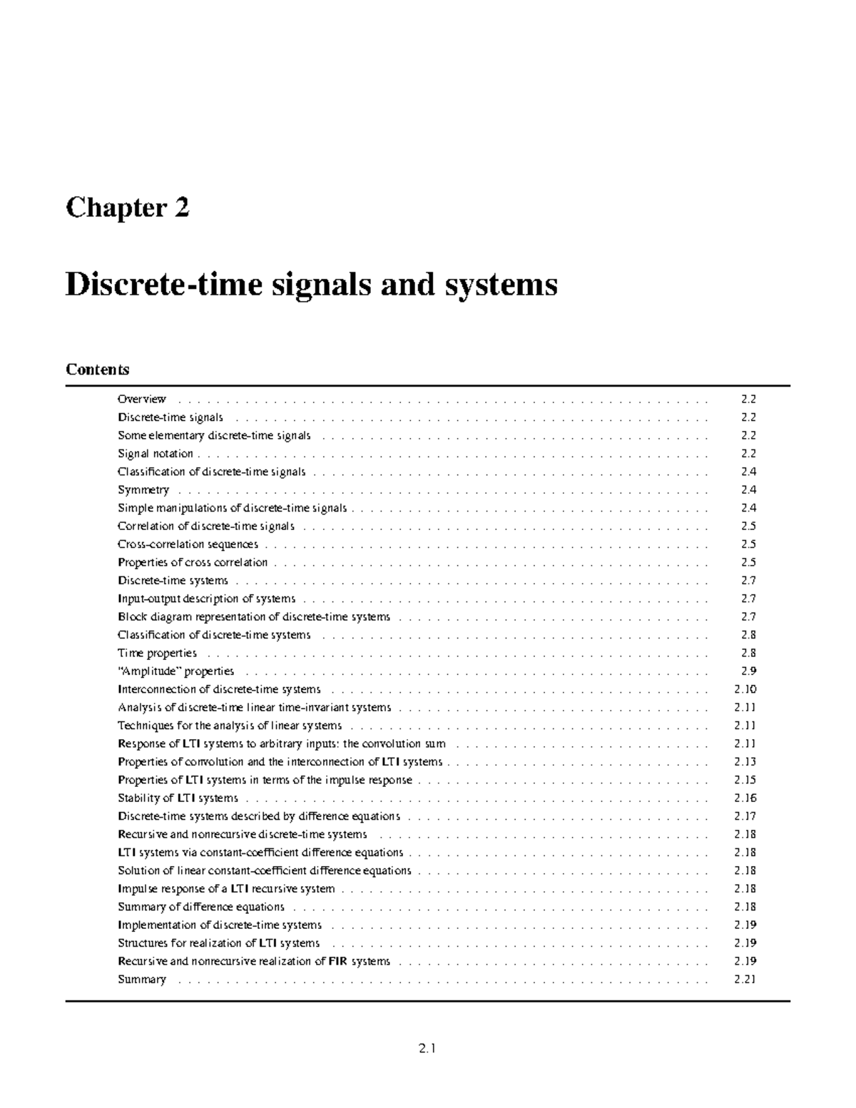 C2 - dsp - Discrete-time signals and systems Chapter Overview 2. Contents Discrete-time signals ...