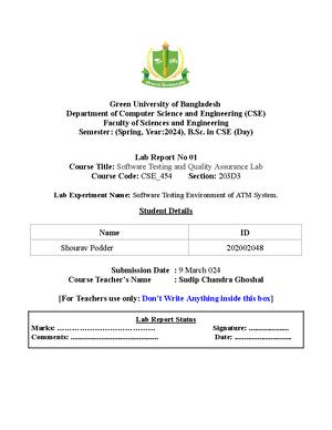OS Lab Project Report - Green University of Bangladesh Department of ...