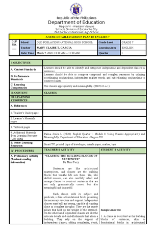Sample Lesson Plan - NORTHERN NEGROS STATE COLLEGE OF SCIENCE AND ...