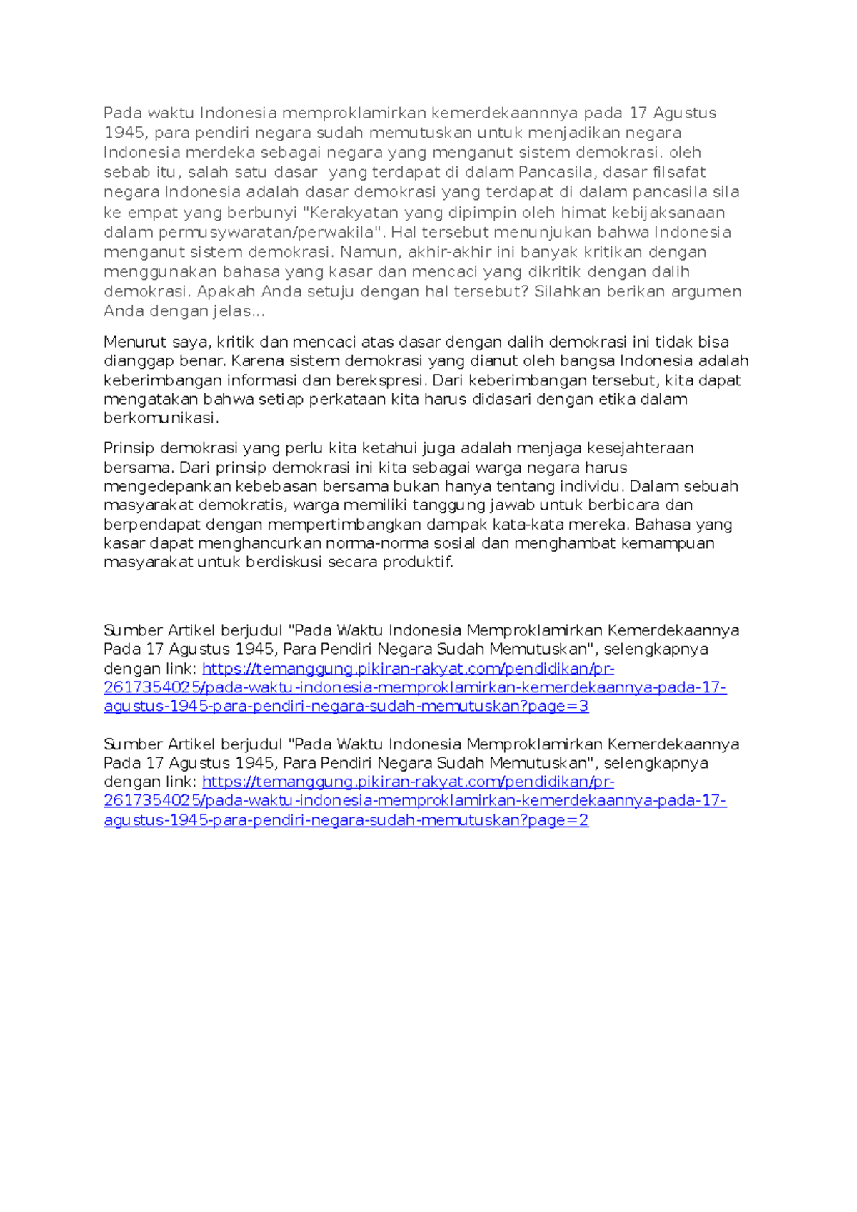 Disk 7 pkn - Catatan - Pada waktu Indonesia memproklamirkan ...