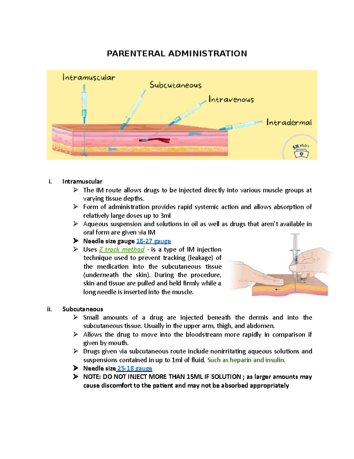 Pharmacology Study Guide PT 2 - PARENTERAL ADMINISTRATION i ...