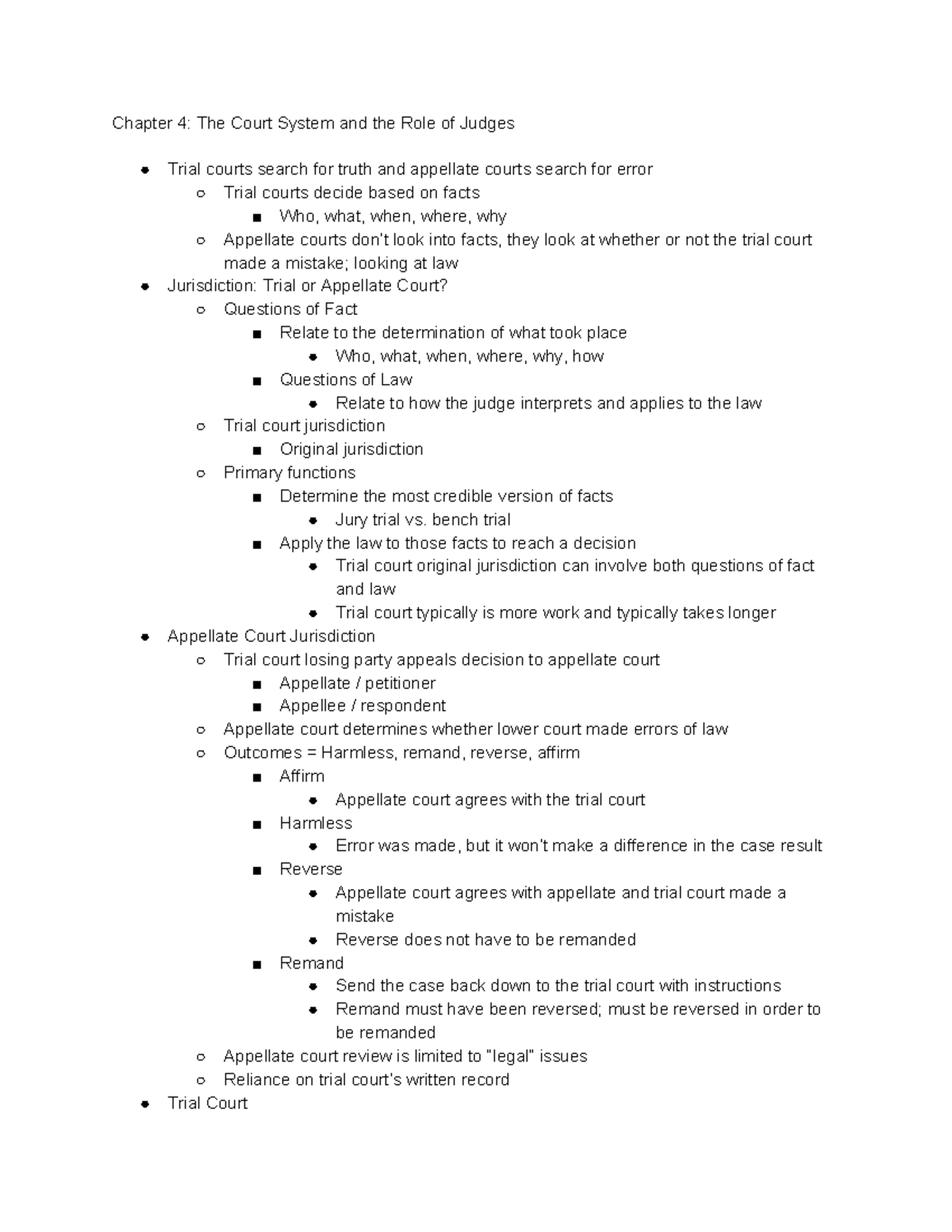 Chapter 4 The Court System and the Role of Judges - bench trial Apply ...