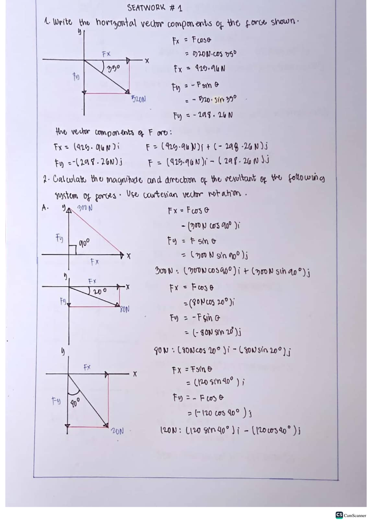 Static of Rigid Bodies Seatwork #1 - CamScanner CamScanner - Studocu