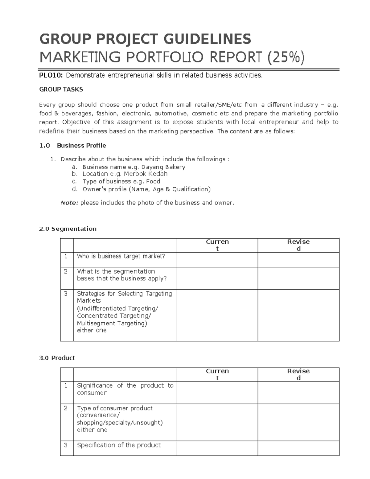 Group Project Guidelines 2022 - GROUP PROJECT GUIDELINES MA RK ET I N G ...