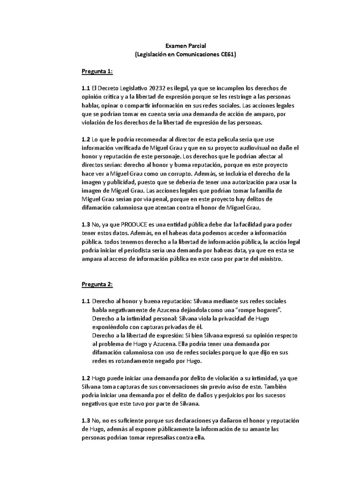 Jose Carlos Luján Examen Parcial de Legislación en Comunicaciones (CE61 ...